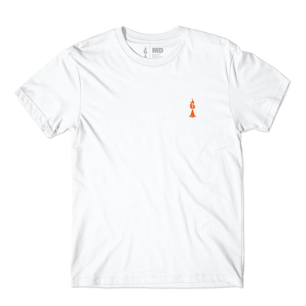 PYLON LOGO LEFT CHEST TEE WHITE – Aikenheads Skateboards Maple Road