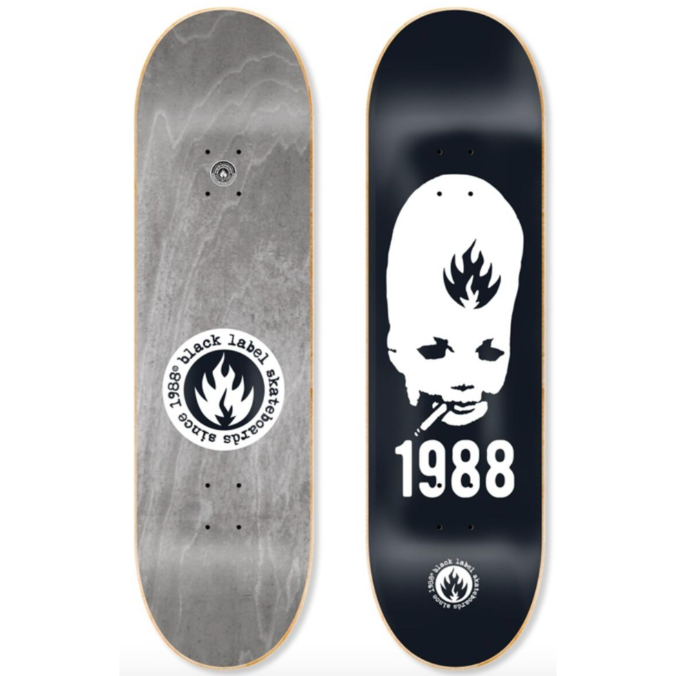 Black Label Skateboard Deck- Thumbhead 8.75 inch wide white ...